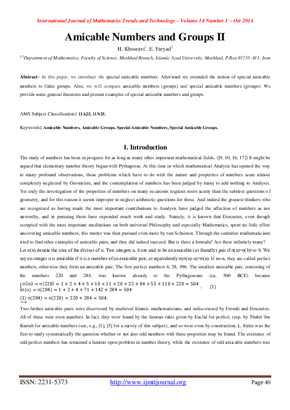 (PDF) Amicable Numbers and Groups II
