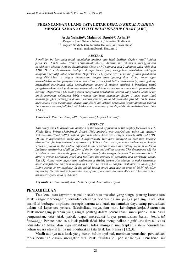 (PDF) Perancangan Ulang Tata Letak Display Retail Fashion Menggunakan ...