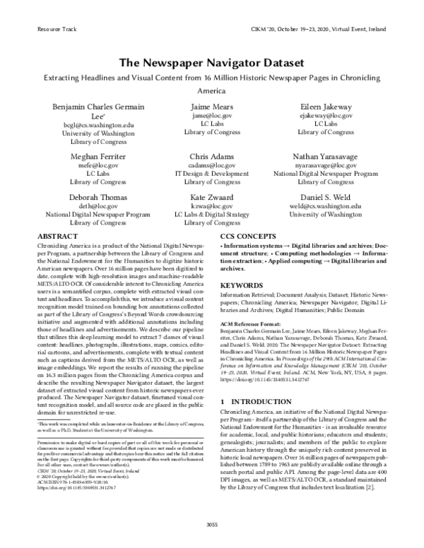 (PDF) The Newspaper Navigator Dataset