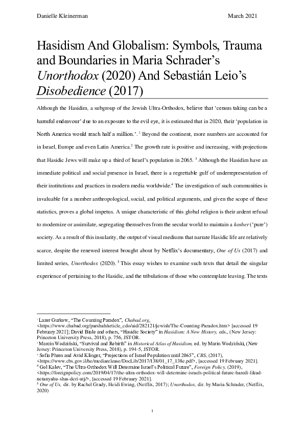 (PDF) Hasidism And Globalism: Symbols, Trauma and Boundaries in Maria ...