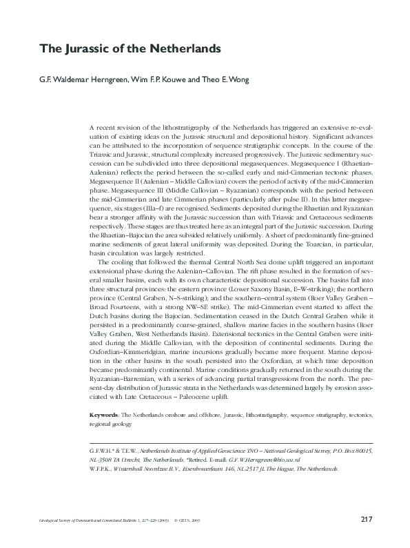 (PDF) The Jurassic of the Netherlands