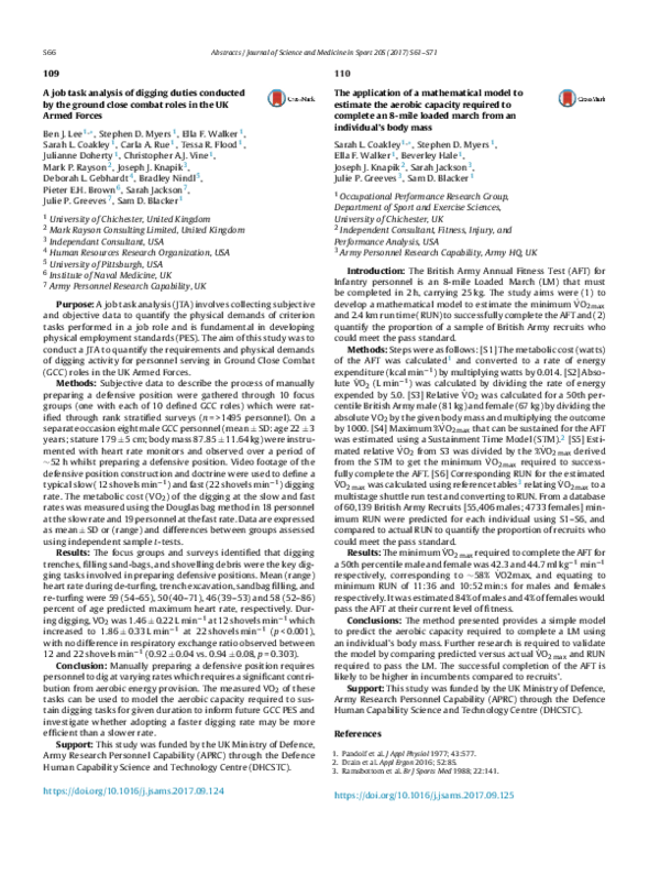 (PDF) A job task analysis of digging duties conducted by the ground close combat roles in the UK ...