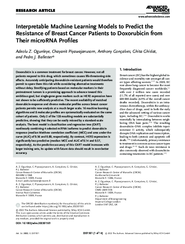 (PDF) Interpretable Machine Learning Models to Predict the Resistance ...