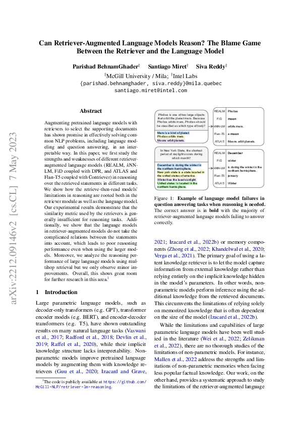 (PDF) Can Retriever-Augmented Language Models Reason? The Blame Game Between the Retriever and ...