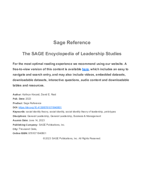 (PDF) Social Identity Theory