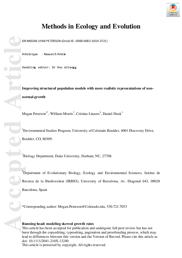 (PDF) Improving structured population models with more realistic representations of non‐normal ...