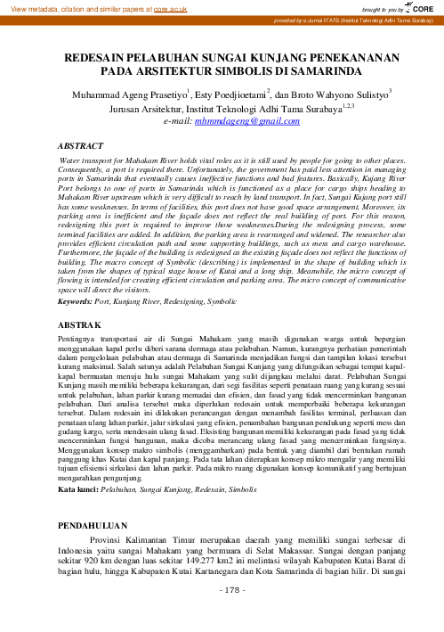 (PDF) Redesain Pelabuhan Sungai Kunjang Penekananan Pada Arsitektur Simbolis DI Samarinda