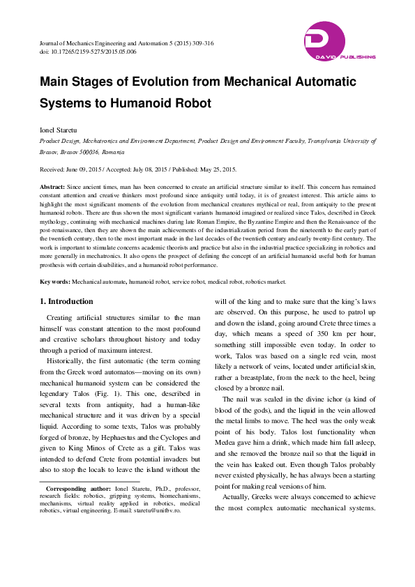(PDF) Main Stages of Evolution from Mechanical Automatic Systems to ...