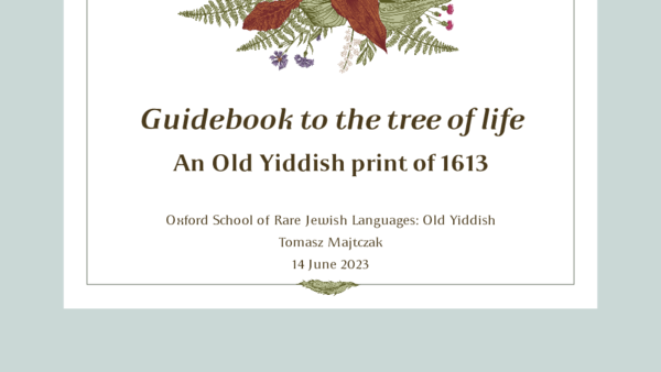 (PDF) Guidebook to the tree of life – An Old Yiddish print of 1613