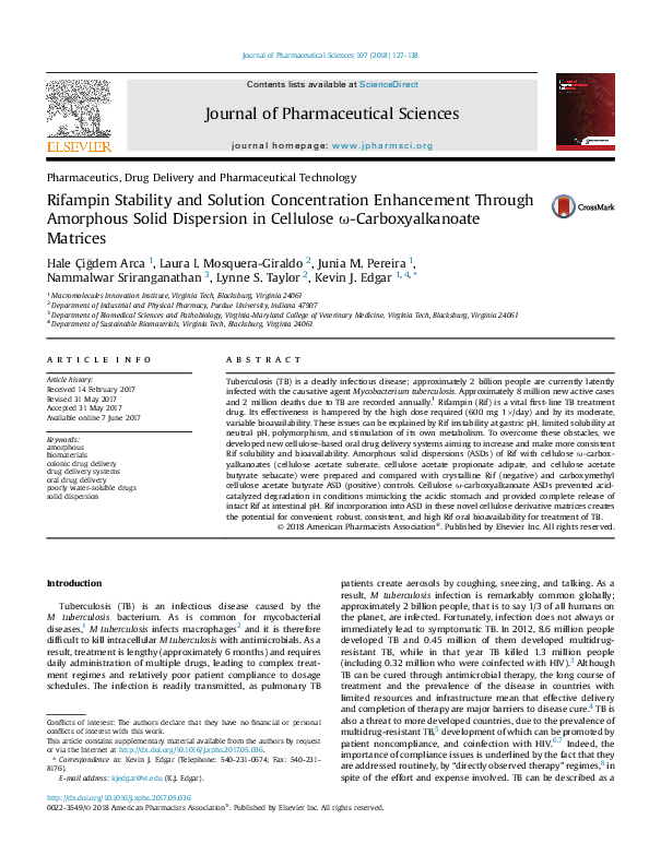 (PDF) Rifampin Stability and Solution Concentration Enhancement Through ...