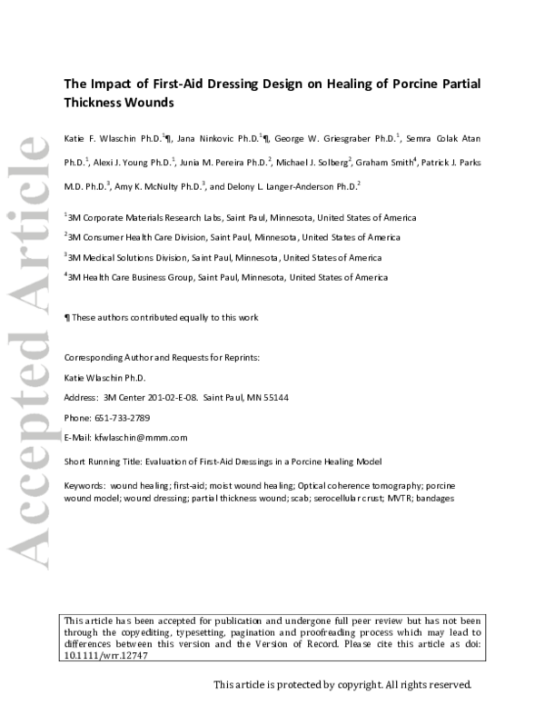 (PDF) The impact of first‐aid dressing design on healing of porcine ...