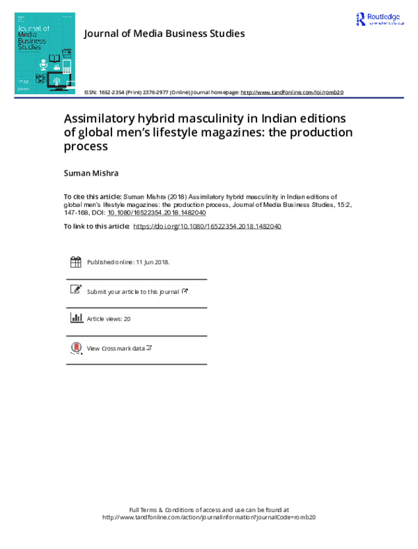 (PDF) Assimilatory hybrid masculinity in Indian editions of global men ...