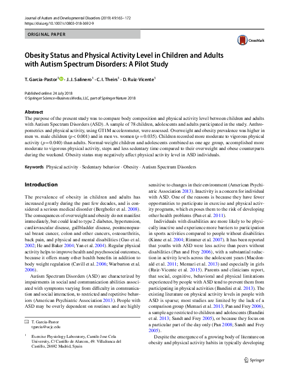 (PDF) Obesity Status and Physical Activity Level in Children and Adults ...
