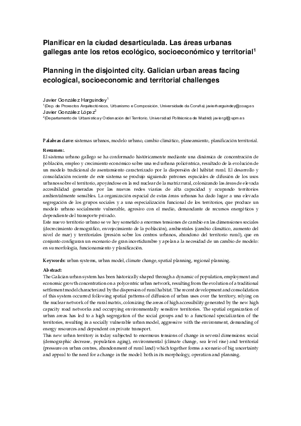 (PDF) Planning in the disjointed city: Galician urban areas facing ...