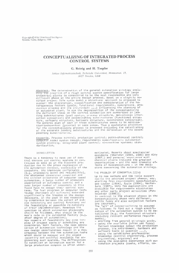 (PDF) Conceptualizing of Integrated Process Control Systems