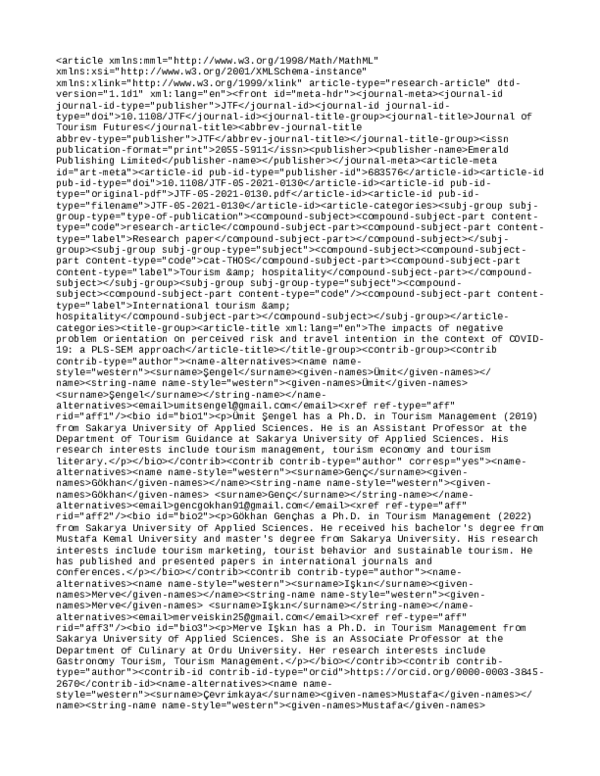 The impacts of negative problem orientation on perceived risk and ...