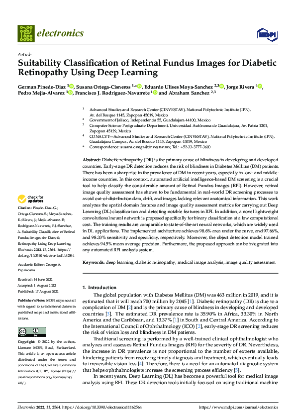(PDF) Suitability Classification of Retinal Fundus Images for Diabetic Retinopathy Using Deep ...