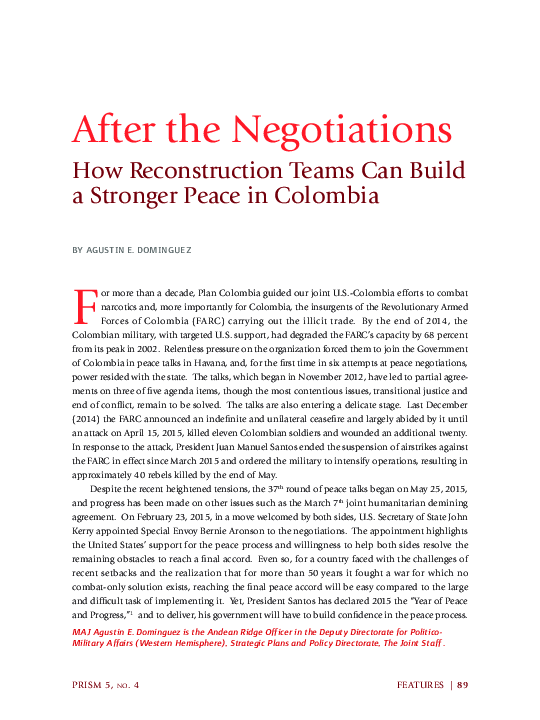 (PDF) After the Negotiations: How Reconstruction Teams Can Build a ...