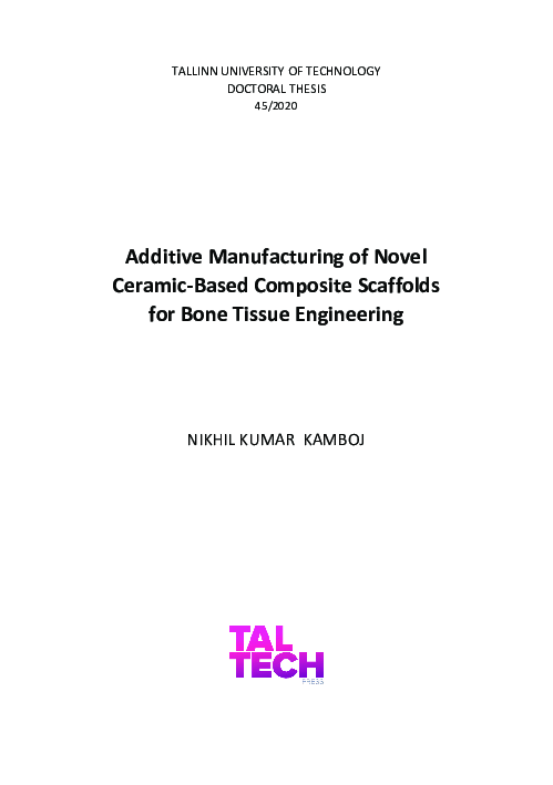 (PDF) Additive Manufacturing of Novel Ceramic-Based Composite Scaffolds for Bone Tissue Engineering