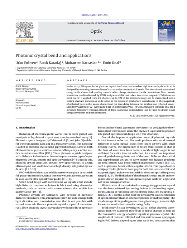 (PDF) Photonic crystal bend and applications