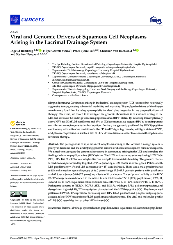 (PDF) Viral and Genomic Drivers of Squamous Cell Neoplasms Arising in ...