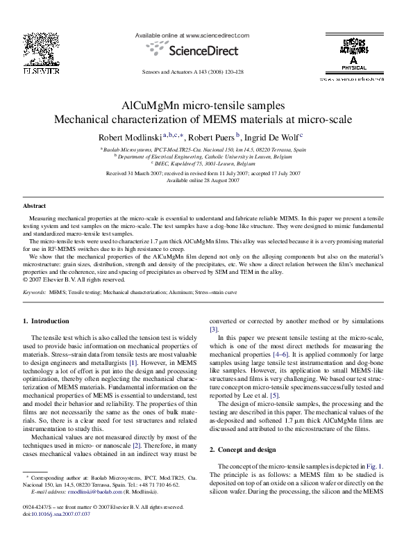 (PDF) AlCuMgMn micro-tensile samples | Robert Modlinski - Academia.edu
