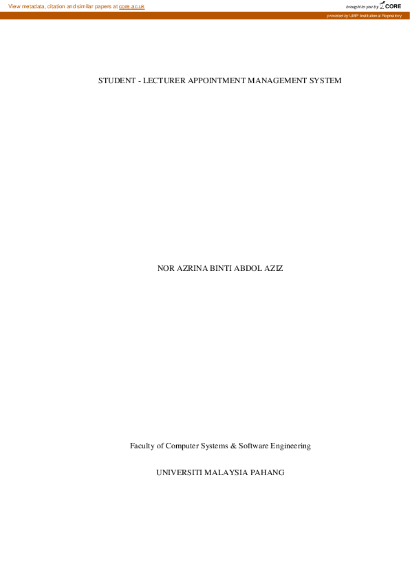 (PDF) Student-lecturer appointment management system