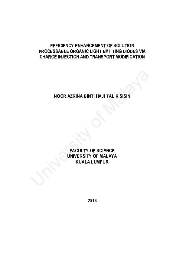 (PDF) Efficiency enhancement of solution processable organic light ...