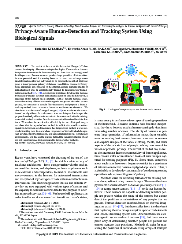 (PDF) Privacy-Aware Human-Detection and Tracking System Using ...