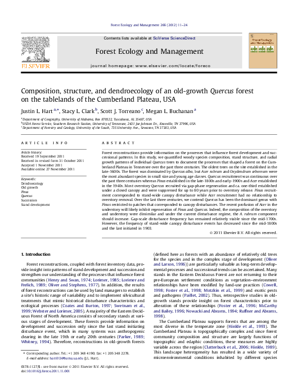 (PDF) Composition, structure, and dendroecology of an old-growth ...