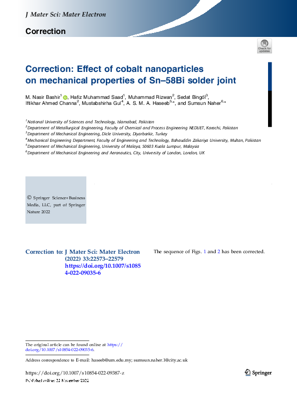 (PDF) Correction: Effect of cobalt nanoparticles on mechanical properties of Sn–58Bi solder ...