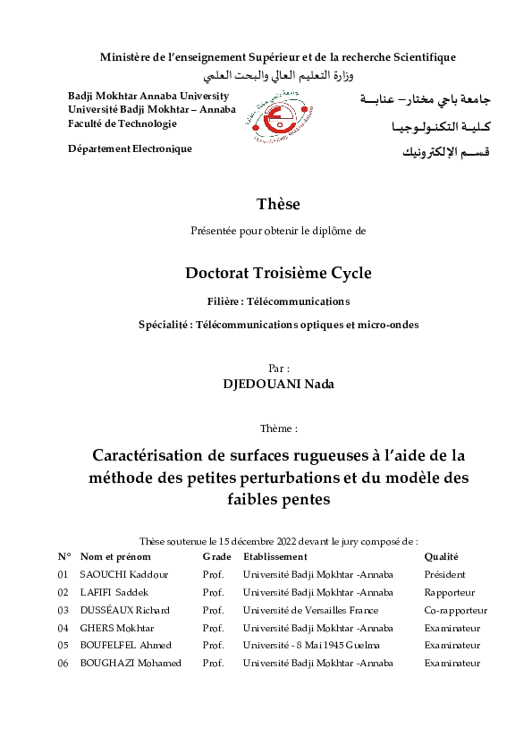 (PDF) Doctorat Troisième Cycle