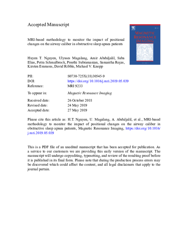 (PDF) MRI-based methodology to monitor the impact of positional changes ...