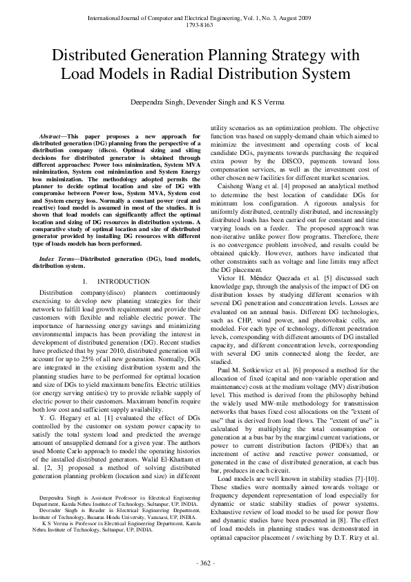 (PDF) Distributed Generation Planning Strategy with Load Models in ...