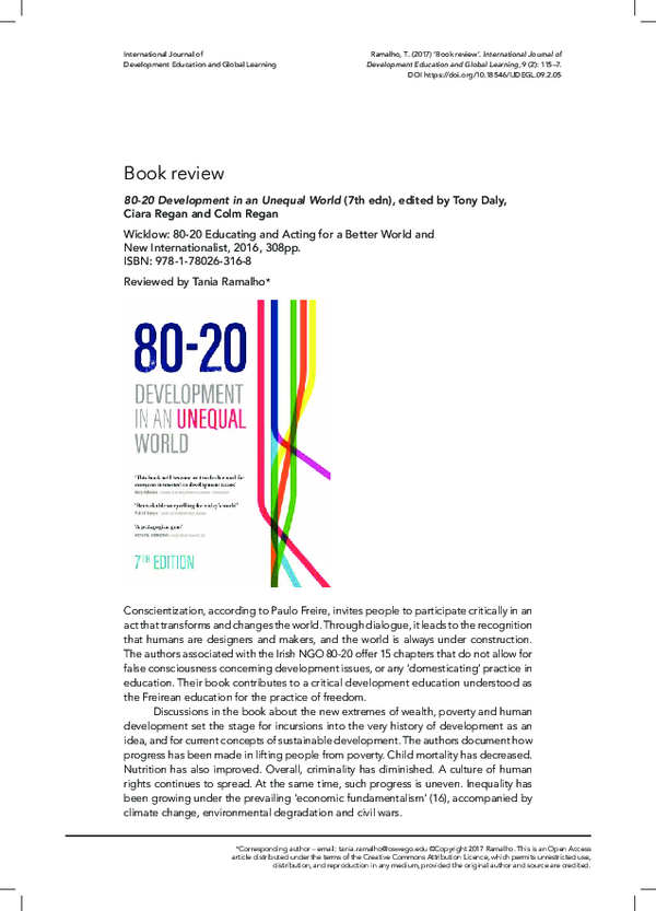 (PDF) 80-20 Development in an Unequal World (7th edn), edited by Tony ...