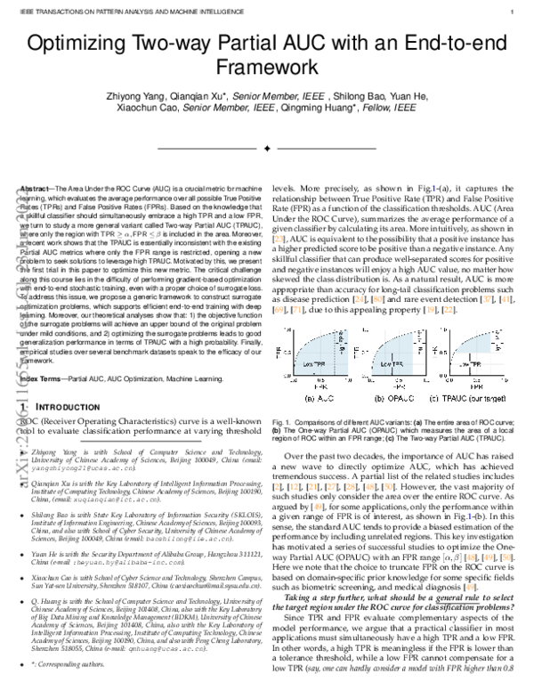 (PDF) Optimizing Two-way Partial AUC with an End-to-end Framework