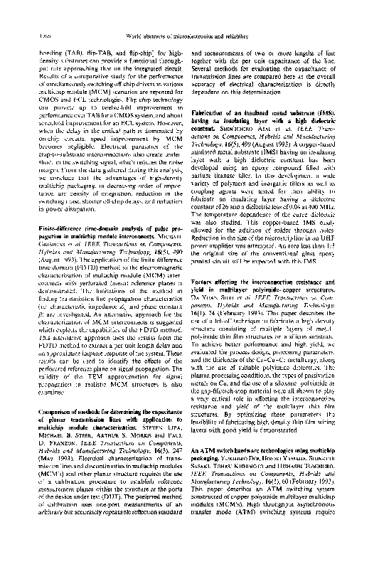 (PDF) Finite-difference time-domain analysis of pulse propagation in multichip module interconnects