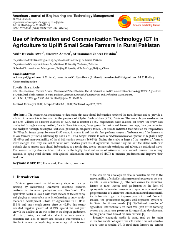 (PDF) Role of Information and Communication Technology (Ict) in ...
