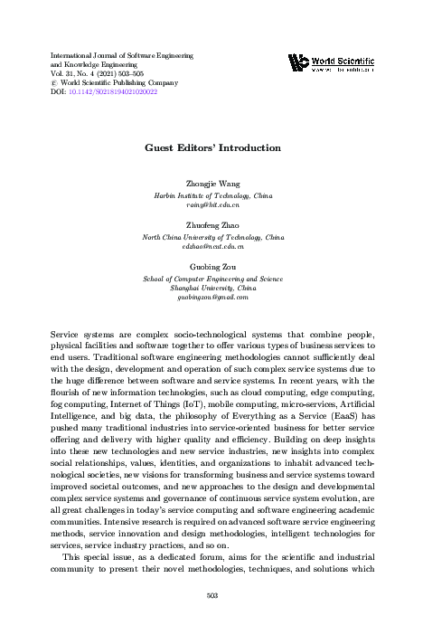 (PDF) Guest Editors' Introduction