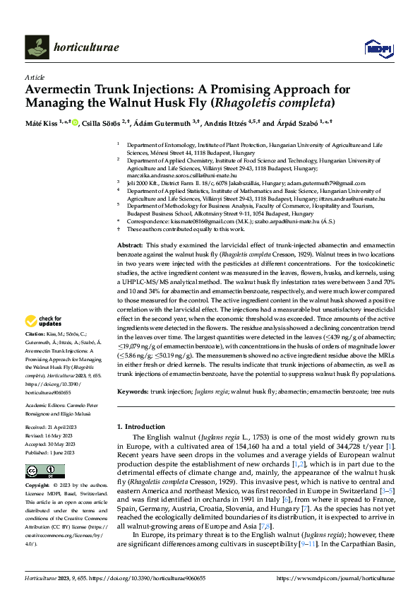 (PDF) Avermectin Trunk Injections: A Promising Approach for Managing ...