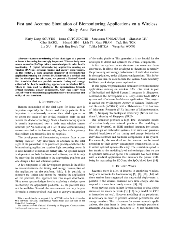 (PDF) Fast and accurate simulation of biomonitoring applications on a wireless body area network ...