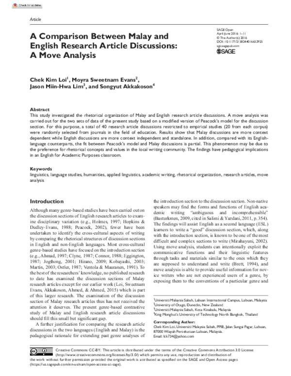 (PDF) A Comparison Between Malay and English Research Article ...