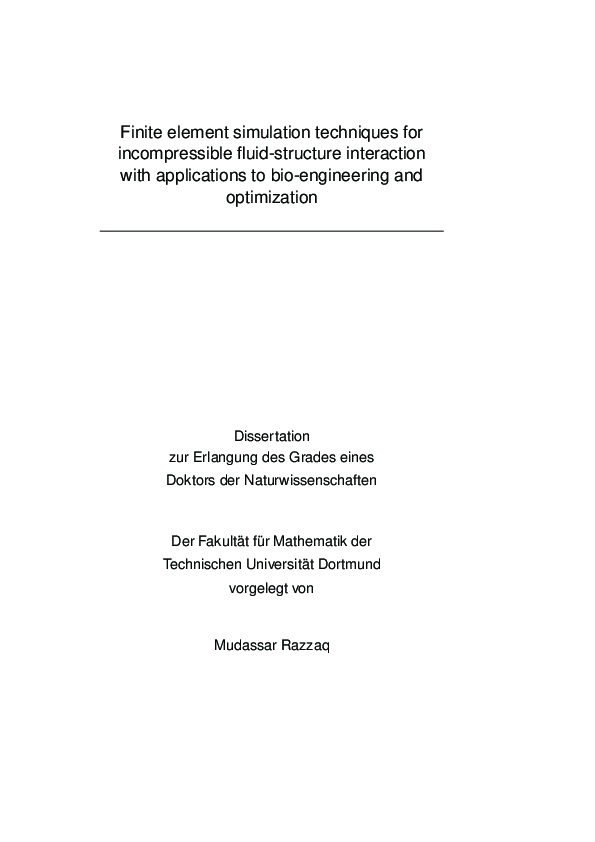 Pdf Finite Element Simulation Techniques For Incompressible Fluid 3066