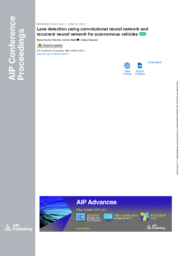 Pdf Lane Detection Using Convolutional Neural Network And Recurrent Neural Network For