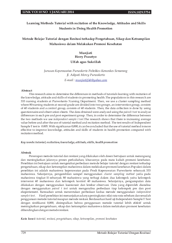 (PDF) Learning Methods Tutorial with recitation of the Knowledge ...