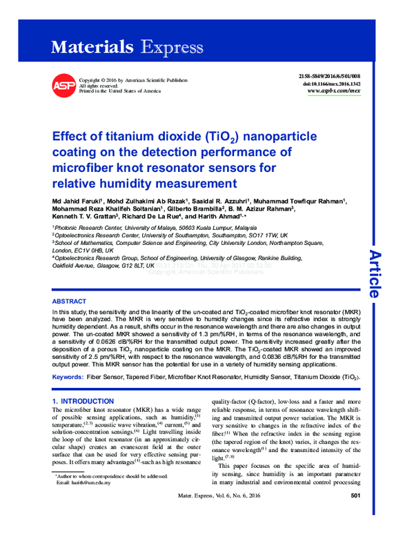 (PDF) Effect of titanium dioxide (TiO2) nanoparticle coating on the ...