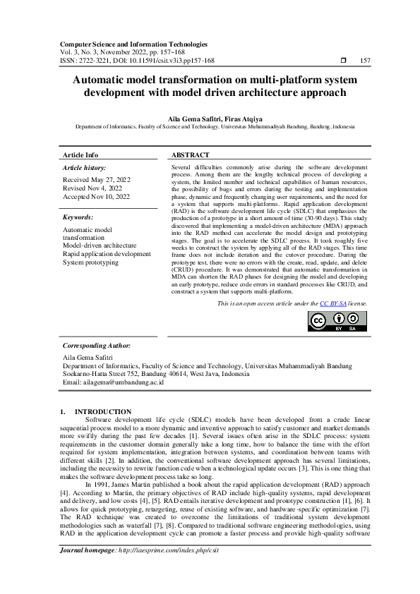 (PDF) Automatic model transformation on multi-platform system development with model driven ...