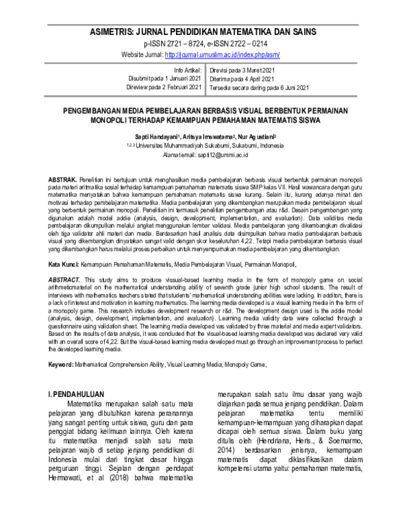 (PDF) Pengembangan Media Pembelajaran Berbasis Visual Berbentuk ...