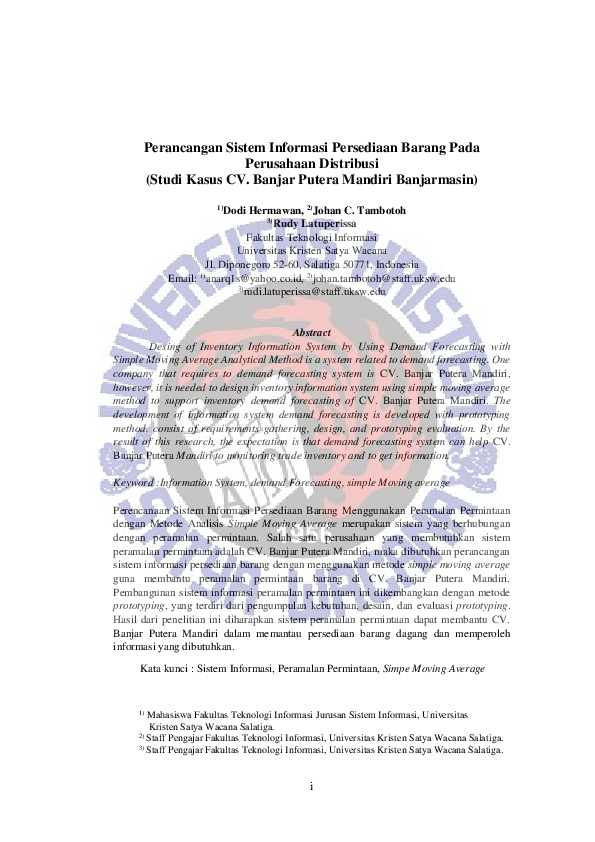 (PDF) Perancangan Sistem Informasi Persediaan Barang pada Perusahaan Distribusi: studi kasus CV ...