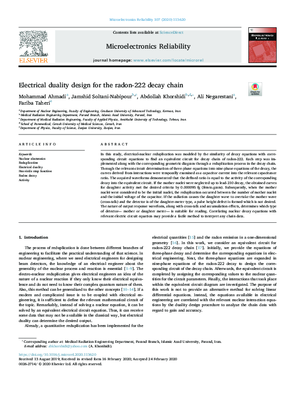 (PDF) Electrical duality design for the radon-222 decay chain